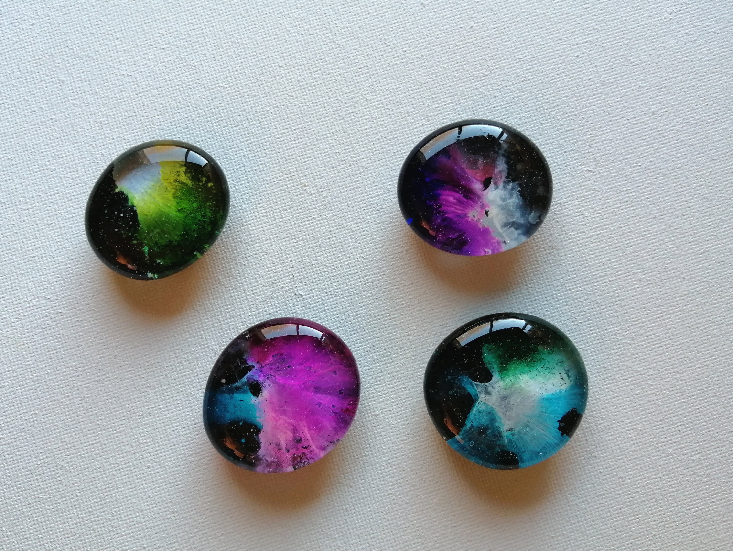 4pc Galaxy Glass Refrigerator Magnet Set - Etsy