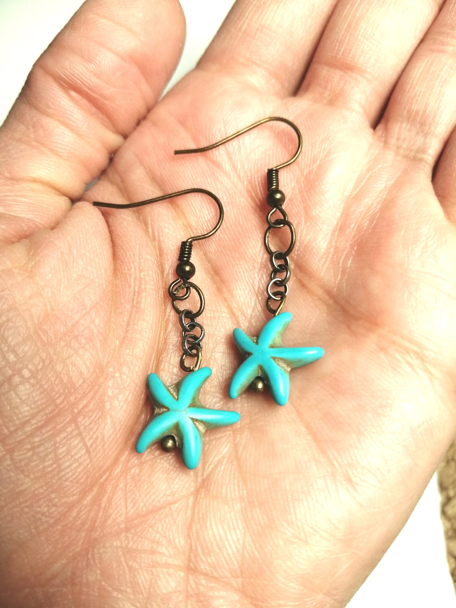 Turquoise Starfish Dangle Earrings - Etsy