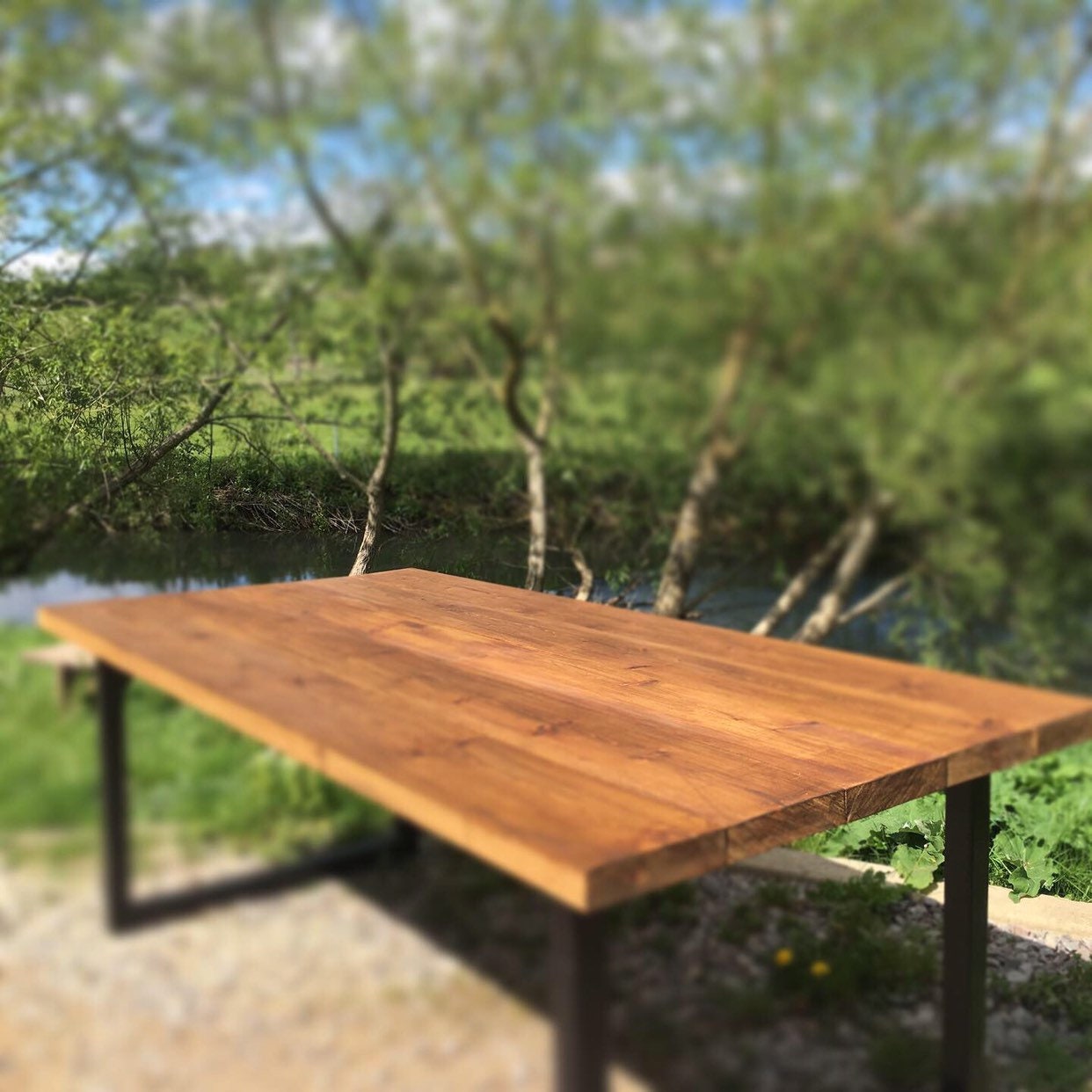 Character Industrial Solid Wood Dining Table reclaimed look | Etsy