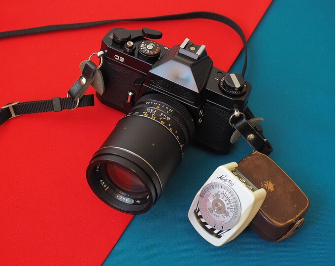 Chinon CS SLR 35mm Film Slr Student Camera + 135mm Lens + Light Meter ...