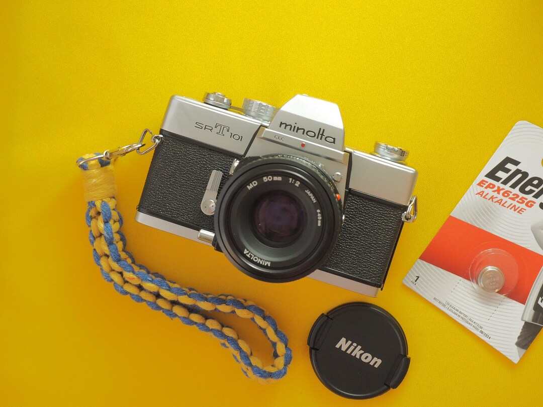 Minolta SRT 101 SRT101 35mm Film SLR Student Camera 50mm Lens Battery ...