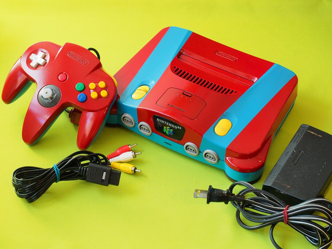 MARIO Custom Nintendo 64 N64 Game Console System Complete Controller ...