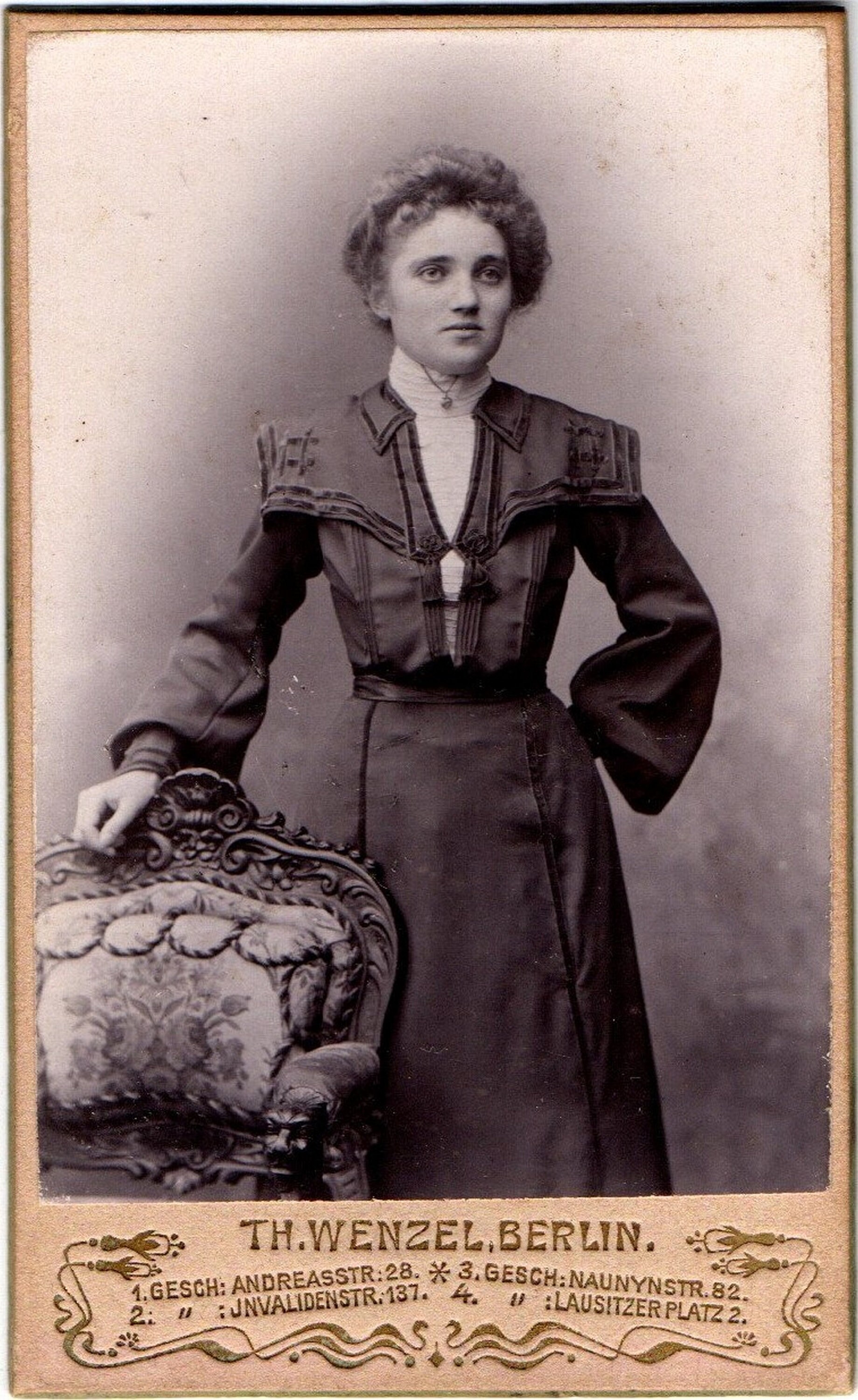 CDV Berlin Business Card Portrait Woman Photographer Th Wenzel - Etsy