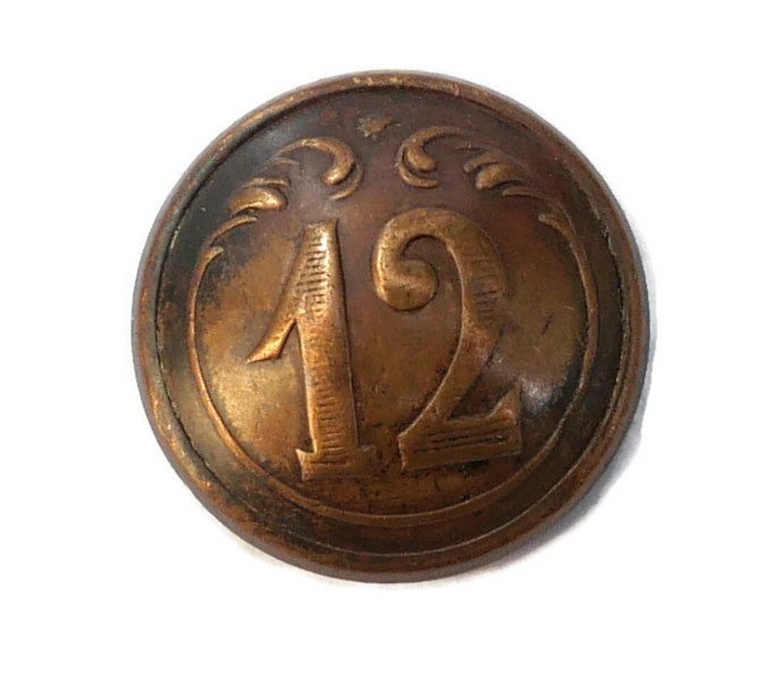 Vintage Old Military Button of the 14th Belgian Line Infantry Regiment ...