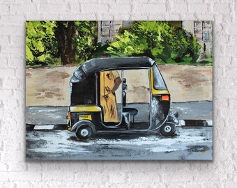 Indian Rickshaw Painting - Etsy