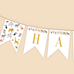 Party at the Zoo | Editable Printable Zoo Party Animal Theme Banner ...