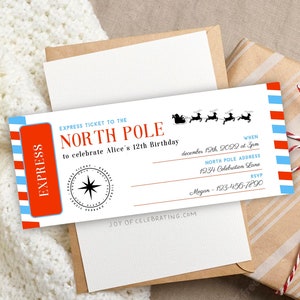 North Pole Express Invite for Christmas Holiday Party, Kids North Pole ...