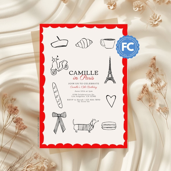 Paris Themed Invitations - Etsy