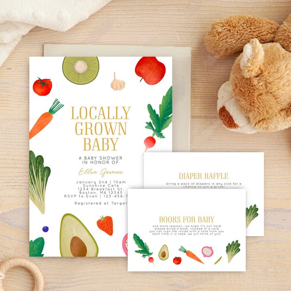 Simple Vegetable Invitation - Etsy