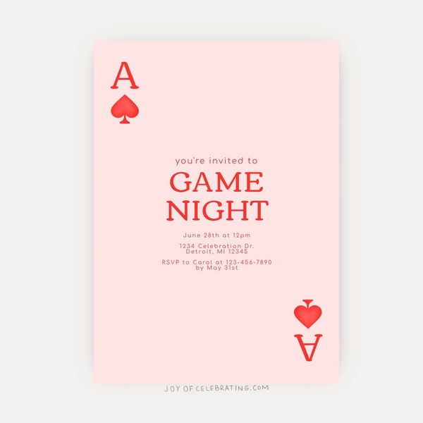 Playing Card Invite - Etsy