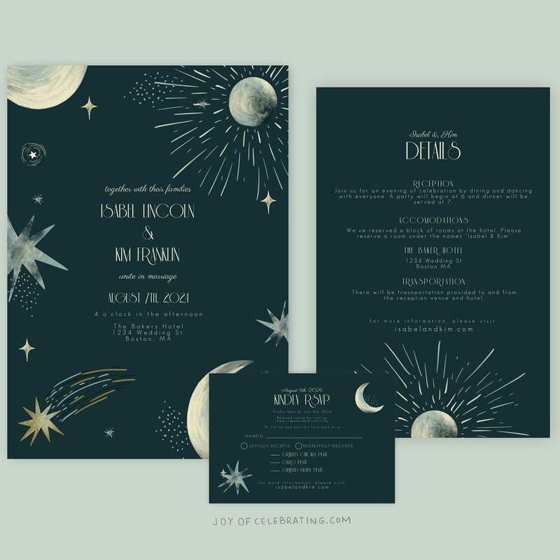 Space Wedding Invite - Etsy