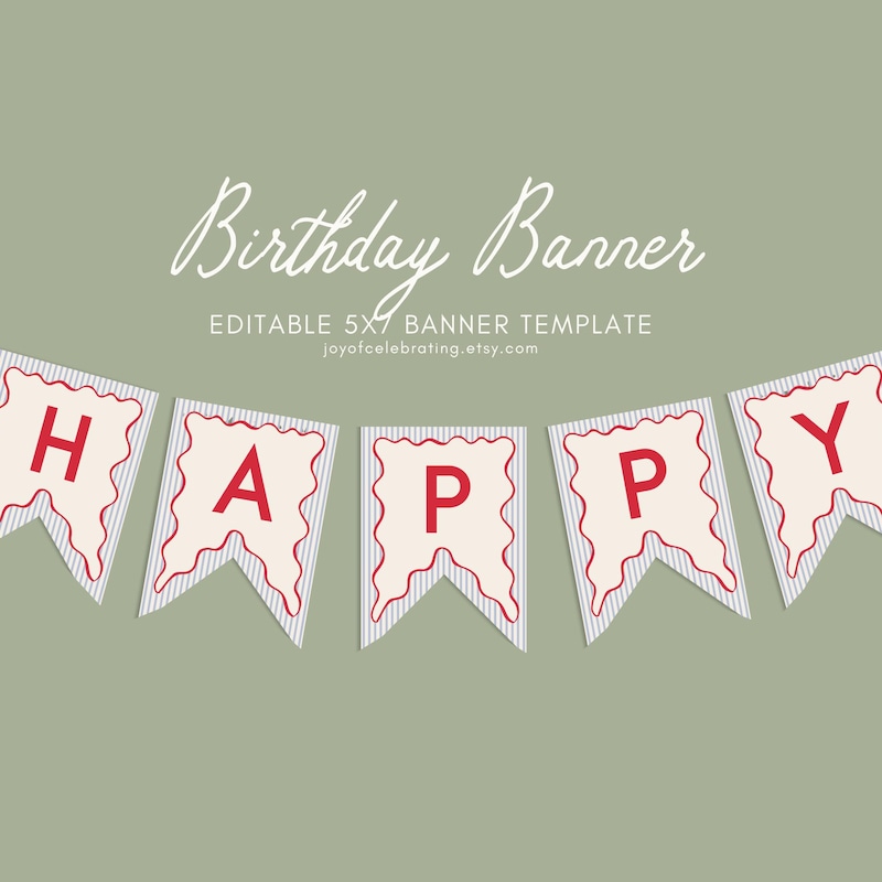 French Banner Template - Etsy