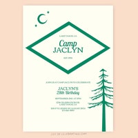 Camp Party Camping Mountain Nature Themed Birthday Party Invitation ...