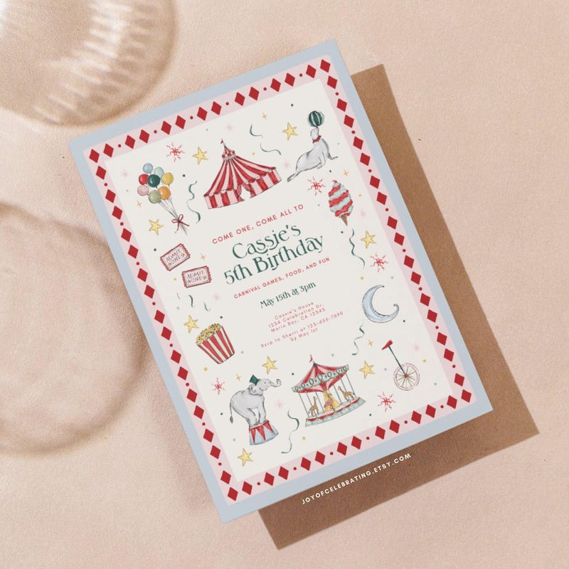 Party Animal Circus Invite - Etsy