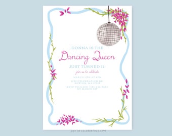 Dancing Queen Birthday Party Invitation - Etsy