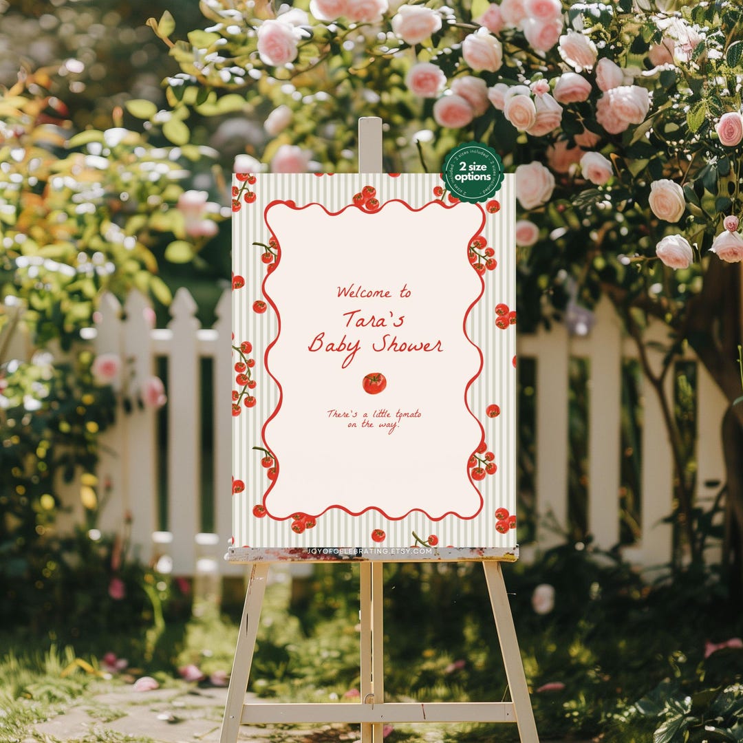 Tara | Little Tomato Baby Shower Welcome Sign, Italian Food, Garden ...