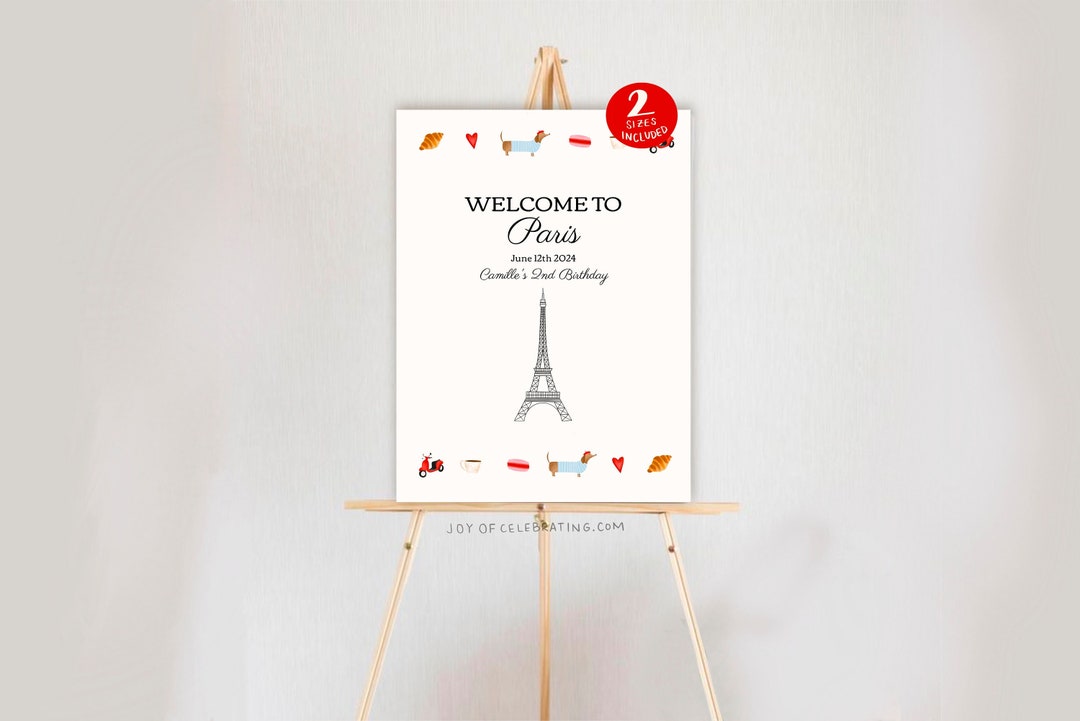 Party La La | Welcome Sign for French Paris Themed Birthday Party ...