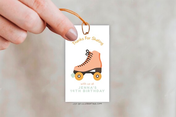 Retro Skate Editable Gift Tags Template for Colorful - Etsy
