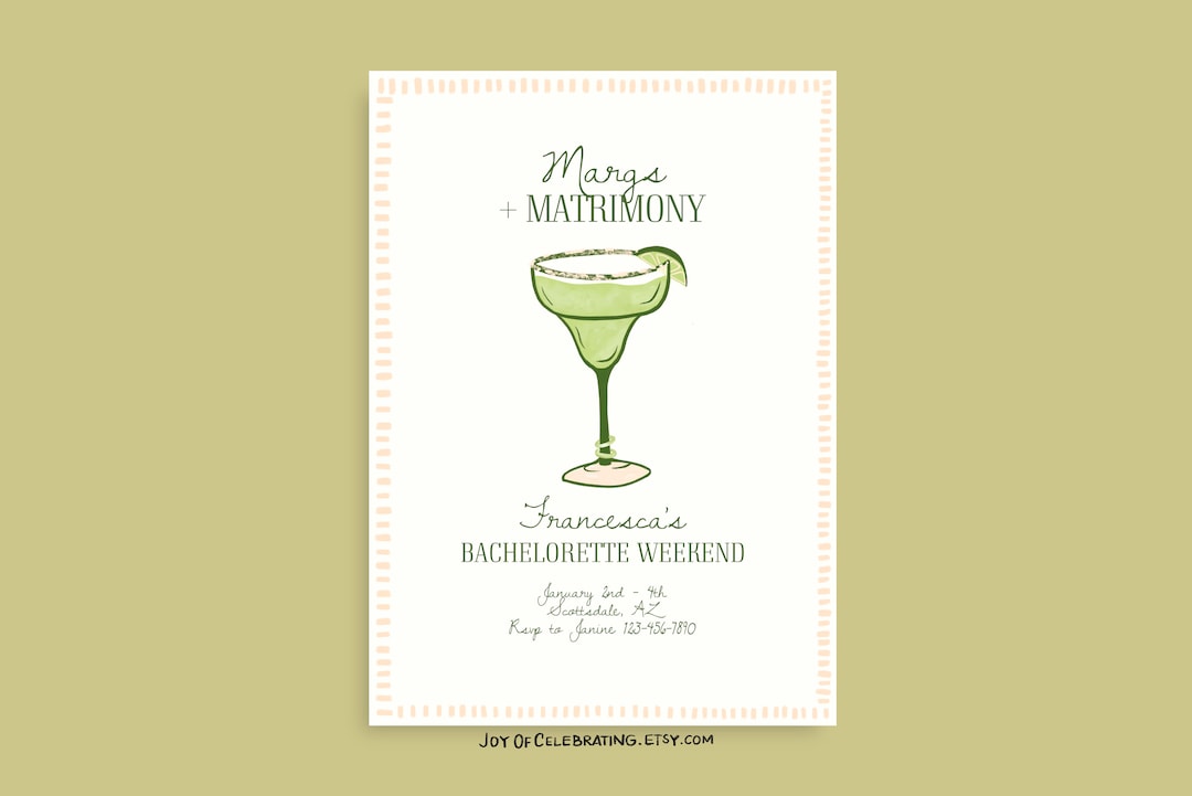 Margs + Matrimony | Margarita Bachelorette Invitation, Tequila Pink ...