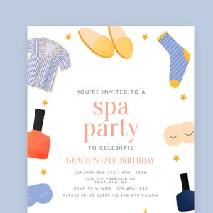 Spa Party | Modern Cute Spa Slumber Party Invitation for Kids, Teens ...