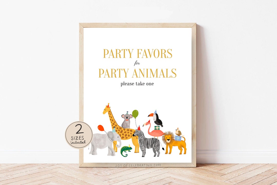 Party at the Zoo | Zoo Animals Party Favors Table Sign, 5x7 8x10 ...