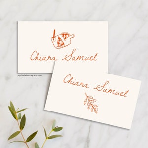 CHIARA | Hand Drawn Doodle Italian Dinner Party Table Name Cards, Red ...