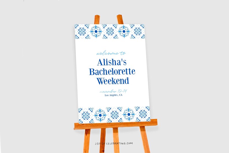 Mediterranean Tiles Welcome Sign for Bachelorette Party - Etsy