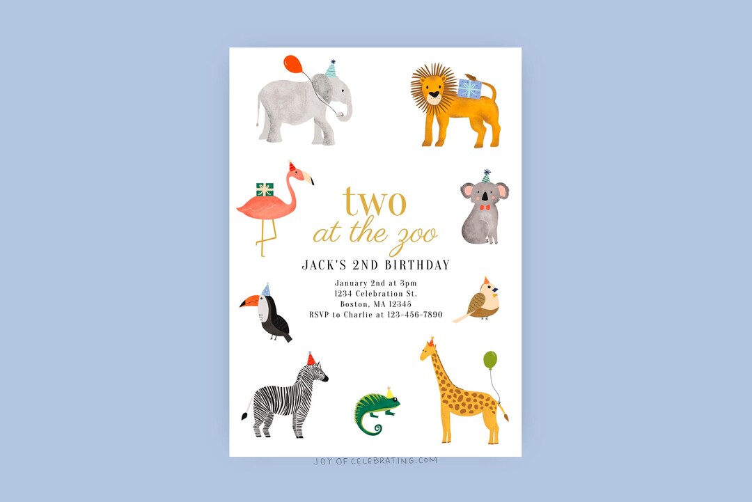 Party at the Zoo | Two at the Zoo Simple Safari Animal Theme, 2nd ...