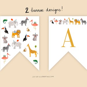 Party at the Zoo | Editable Printable Zoo Party Animal Theme Banner ...
