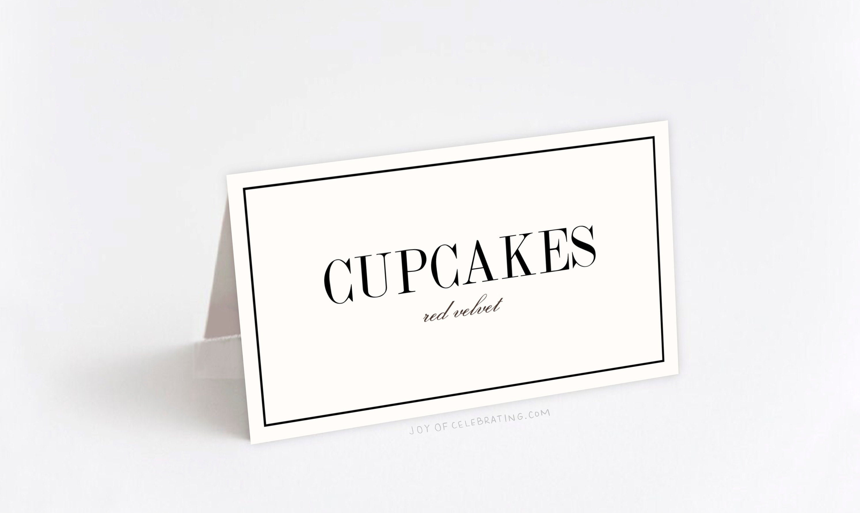 Chic Folded Food Tent Card Template Simple Elegant - Etsy