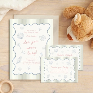 Lola | Sea You Soon Baby! Baby Shower Invitation Set Template, Pastel ...