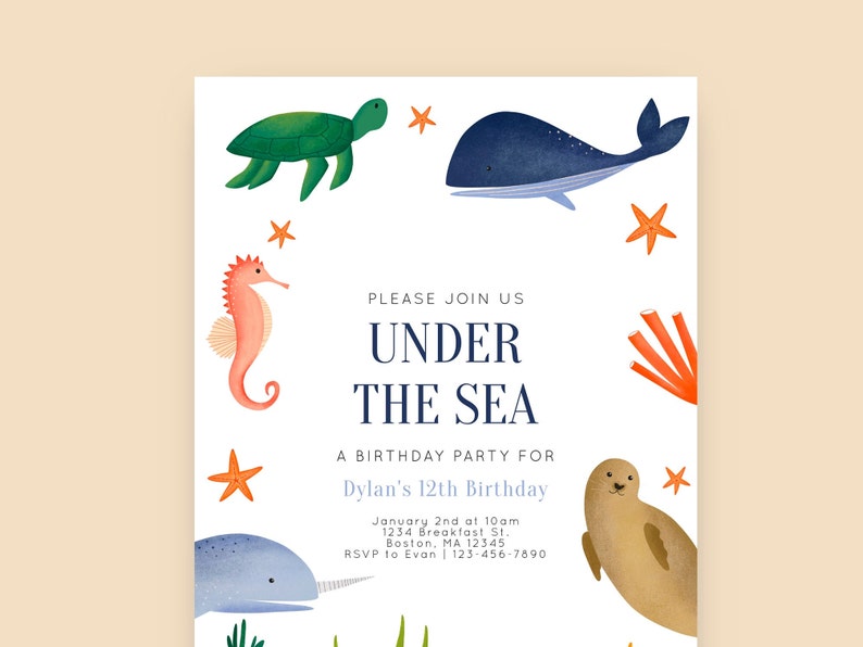 Ocean Life Under the Sea Birthday Party Theme Sea Creatures - Etsy