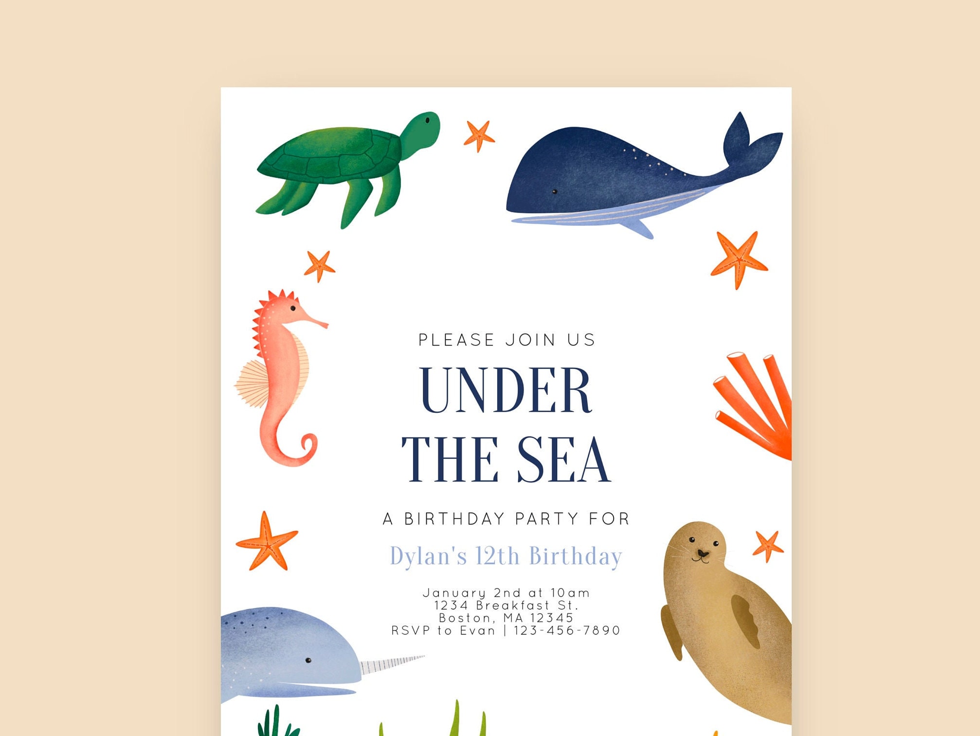 Ocean Life Under the Sea Birthday Party Theme Sea Creatures - Etsy