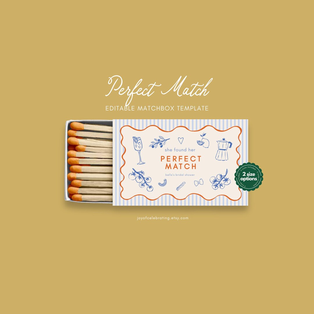 Bella | Italian Art Perfect Match Matchbox Template, Hand Drawn Italian ...