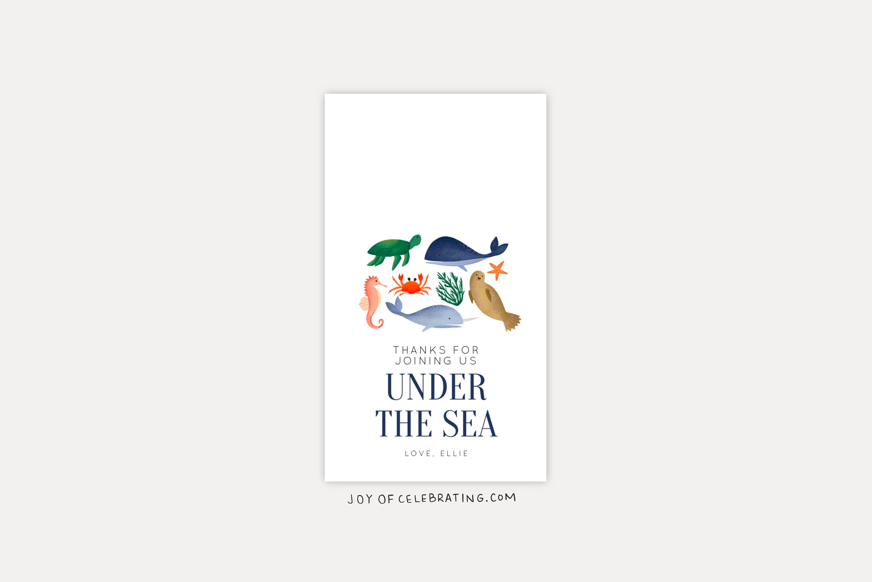 Ocean Life Editable Gift Tags Template for Minimalist Cute - Etsy
