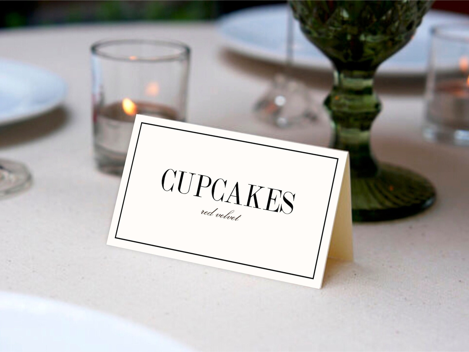 Chic Folded Food Tent Card Template Simple Elegant - Etsy