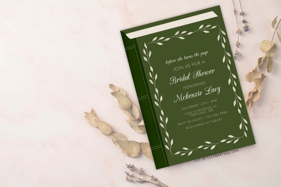 Emerald Love Story Unique Bridal Shower Whimsical Story Book - Etsy