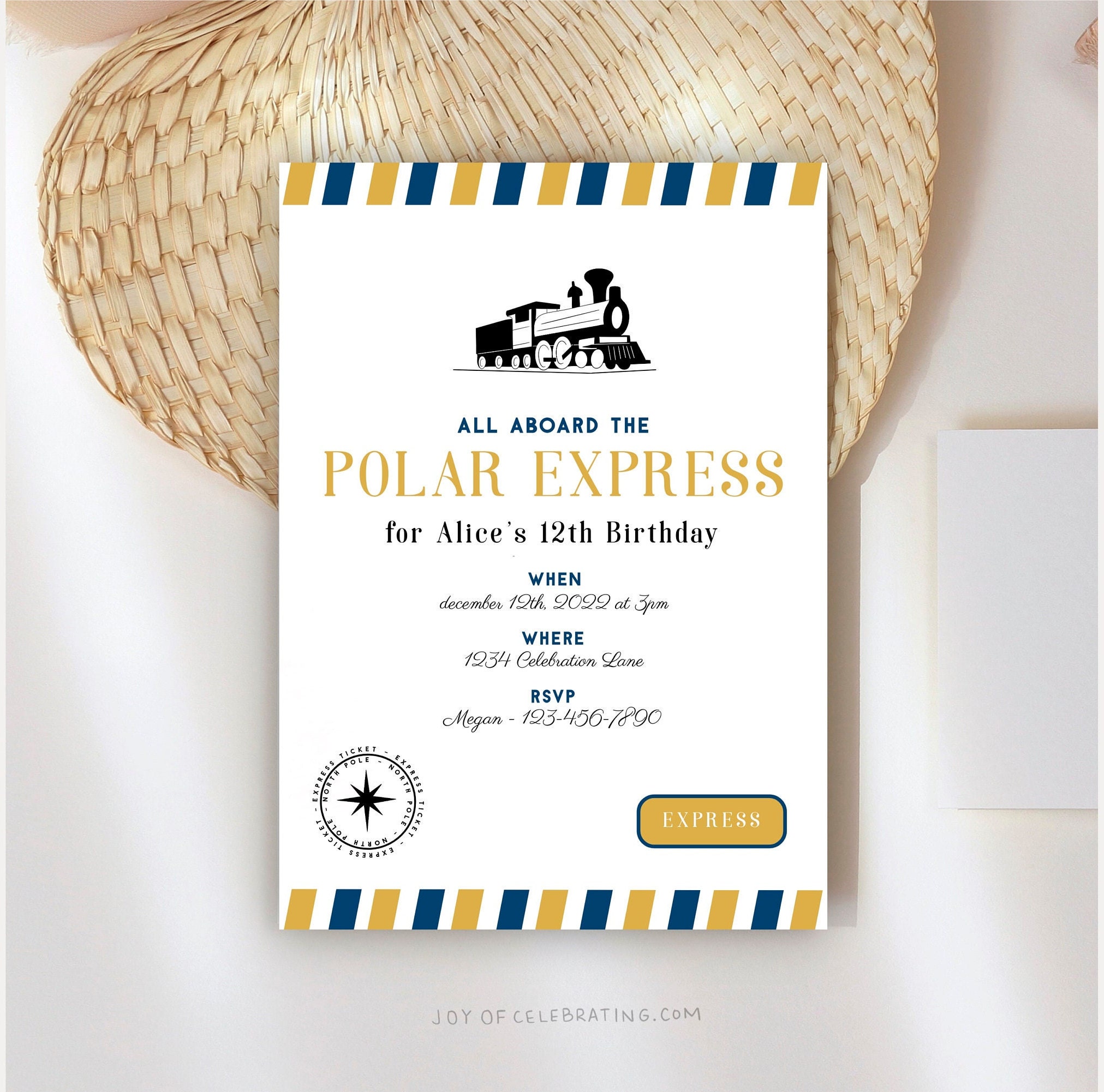 Polar Express Invite for Christmas Holiday Party Kids North - Etsy