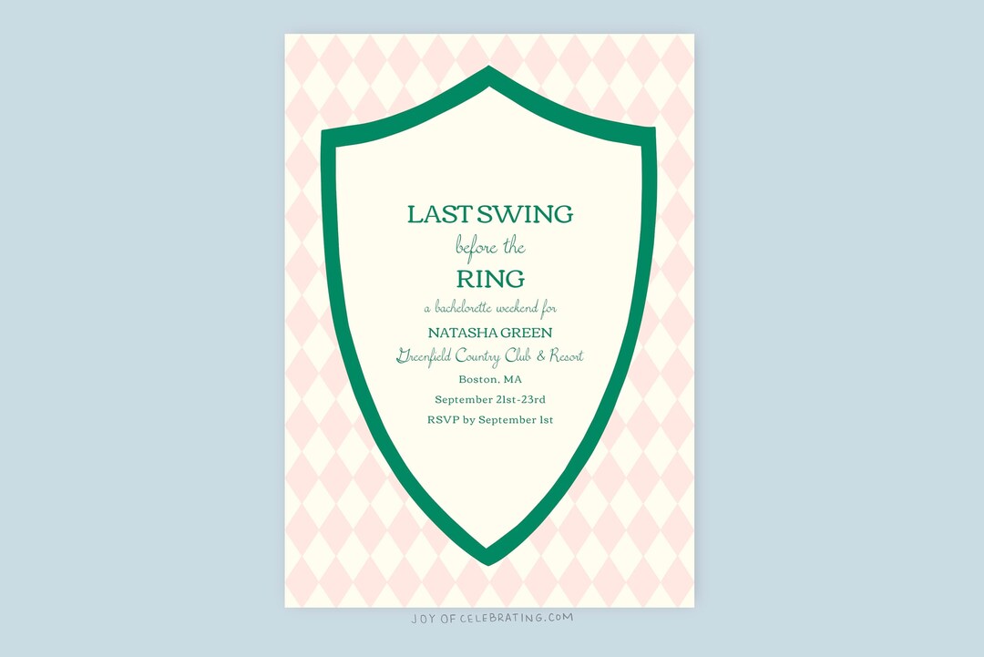 Retro Racquet | Country Club Inspired Bachelorette Party Invite ...