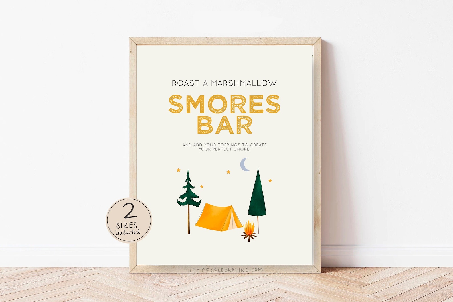 Camp Party | Smores Bar Camping Party Table Sign, 5x7 8x10 Editable ...