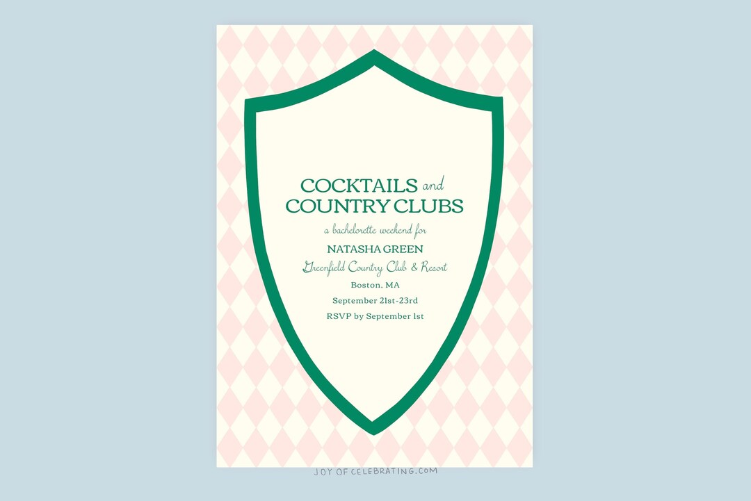 Retro Racquet | Cocktails & Country Clubs Bachelorette Party Invite ...