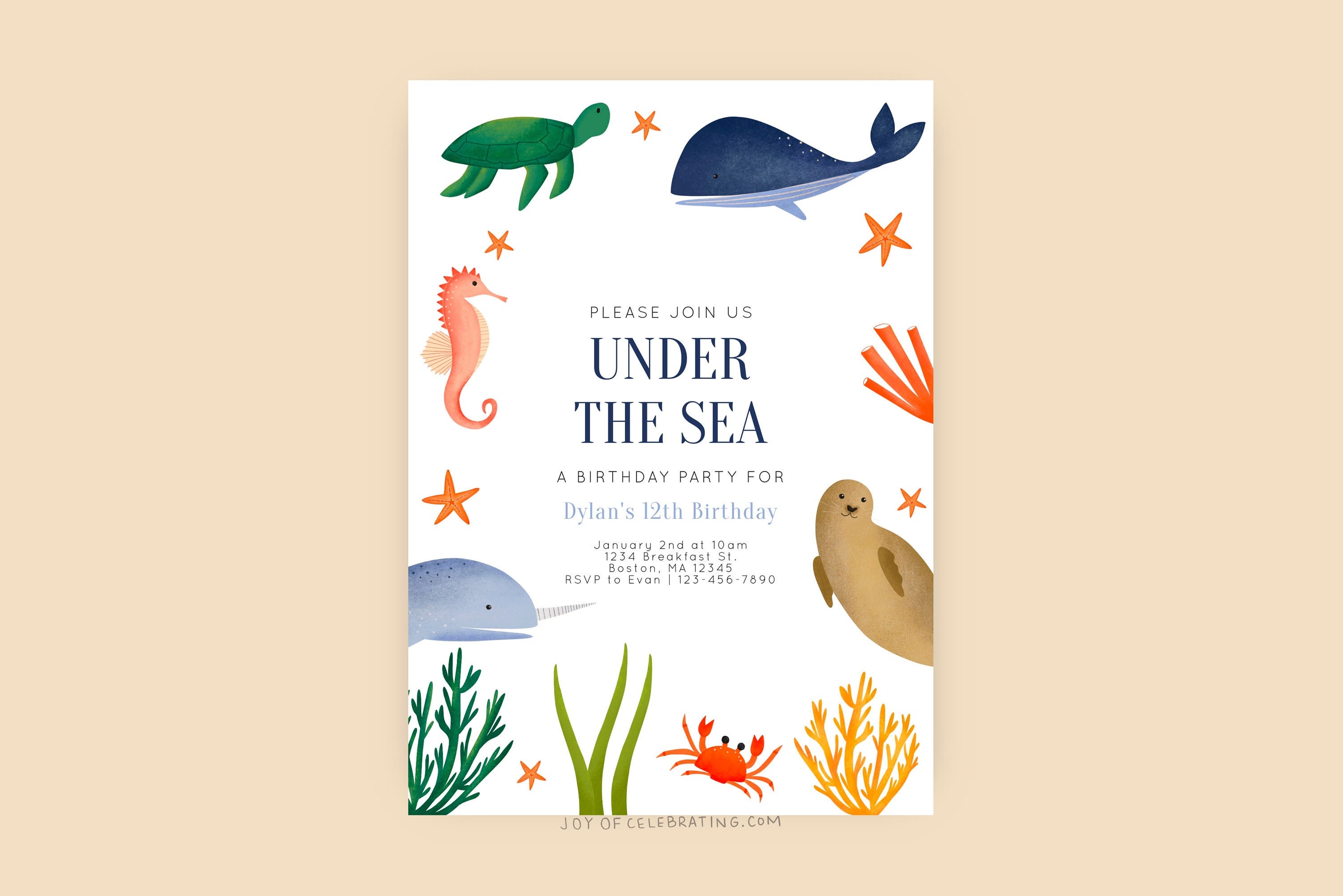 Ocean Life Under the Sea Birthday Party Theme Sea Creatures - Etsy