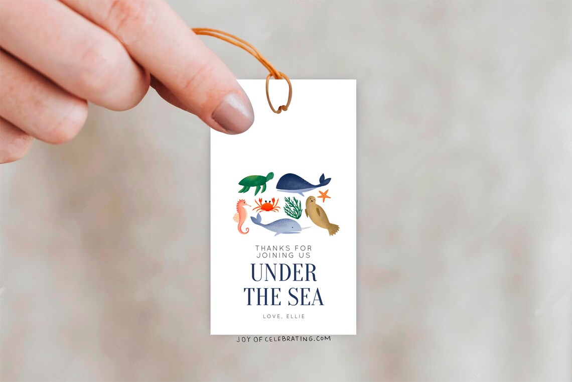 Ocean Life Editable Gift Tags Template for Minimalist Cute - Etsy