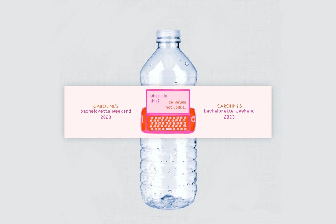 Y2K Sidekick | Water Bottle Label Template, Funny 2000s 90s Pink Orange ...
