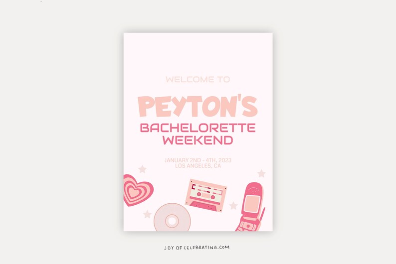 Y2k Baby Welcome Sign for Bachelorette Party Weekend - Etsy