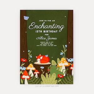 Enchanted Forest | Cute Young Forest Woodland Creature Party Invitation ...