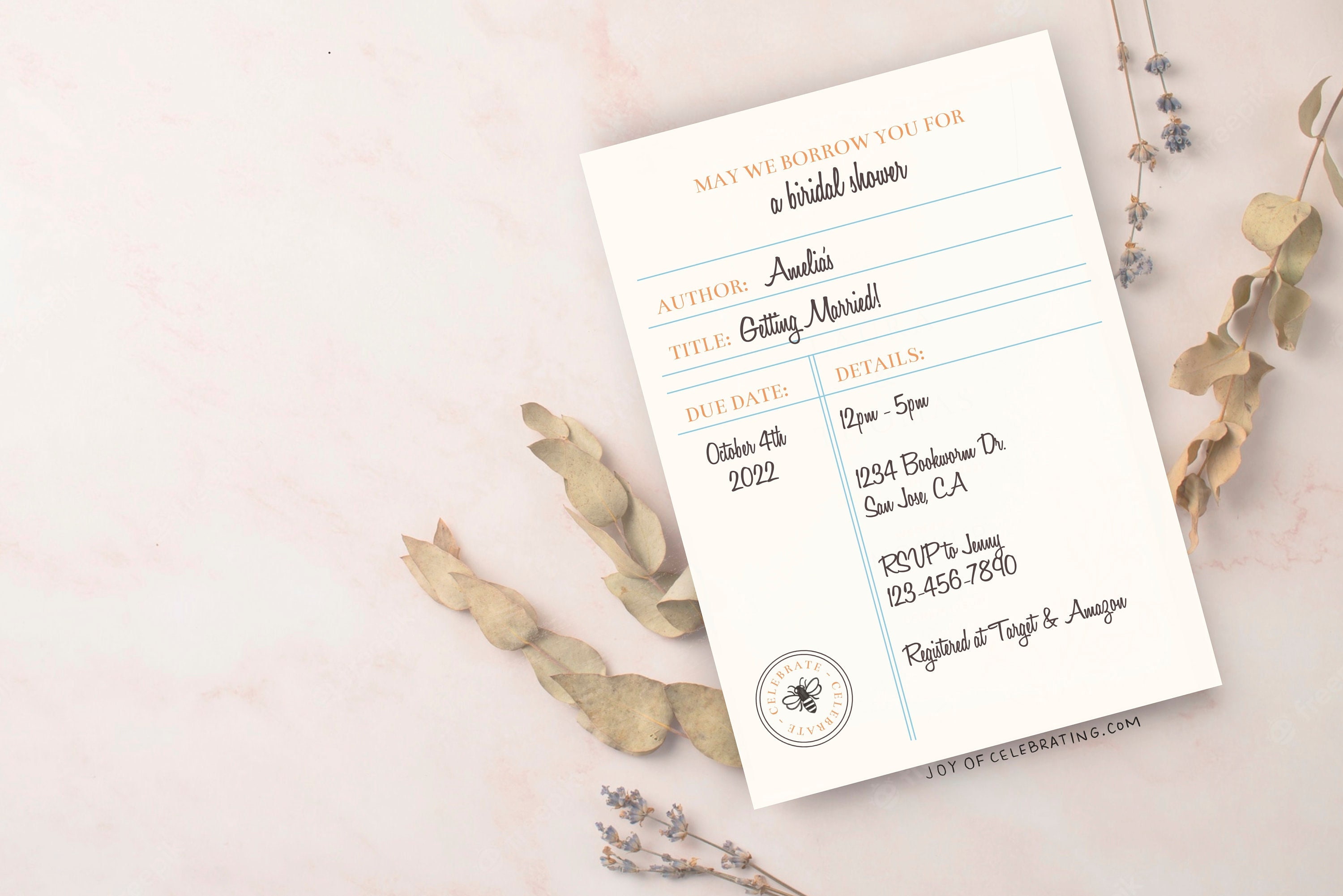 Library Slip Unique Bridal Shower Vintage Library Slip Card - Etsy