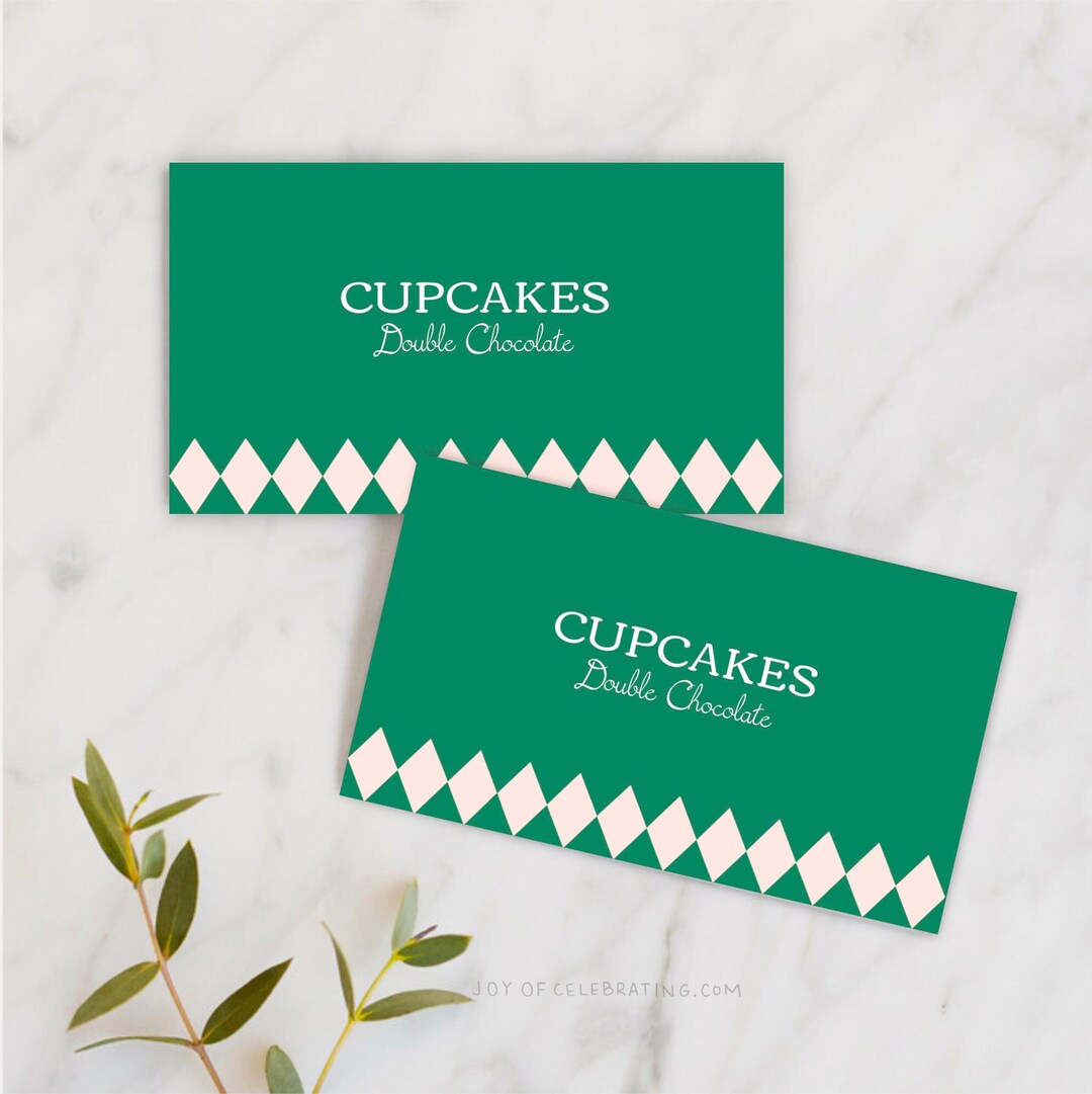 Retro Racquet | Editable Food Tent Card Template for Minimalist Tennis ...