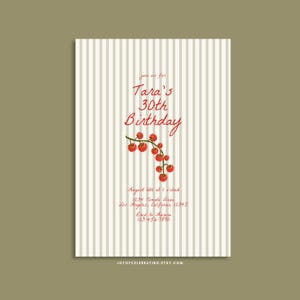 Tara | Tomato Themed Birthday Party Invitation, Italian Food, Garden ...