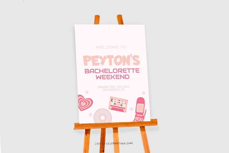 Y2k Baby Welcome Sign for Bachelorette Party Weekend - Etsy